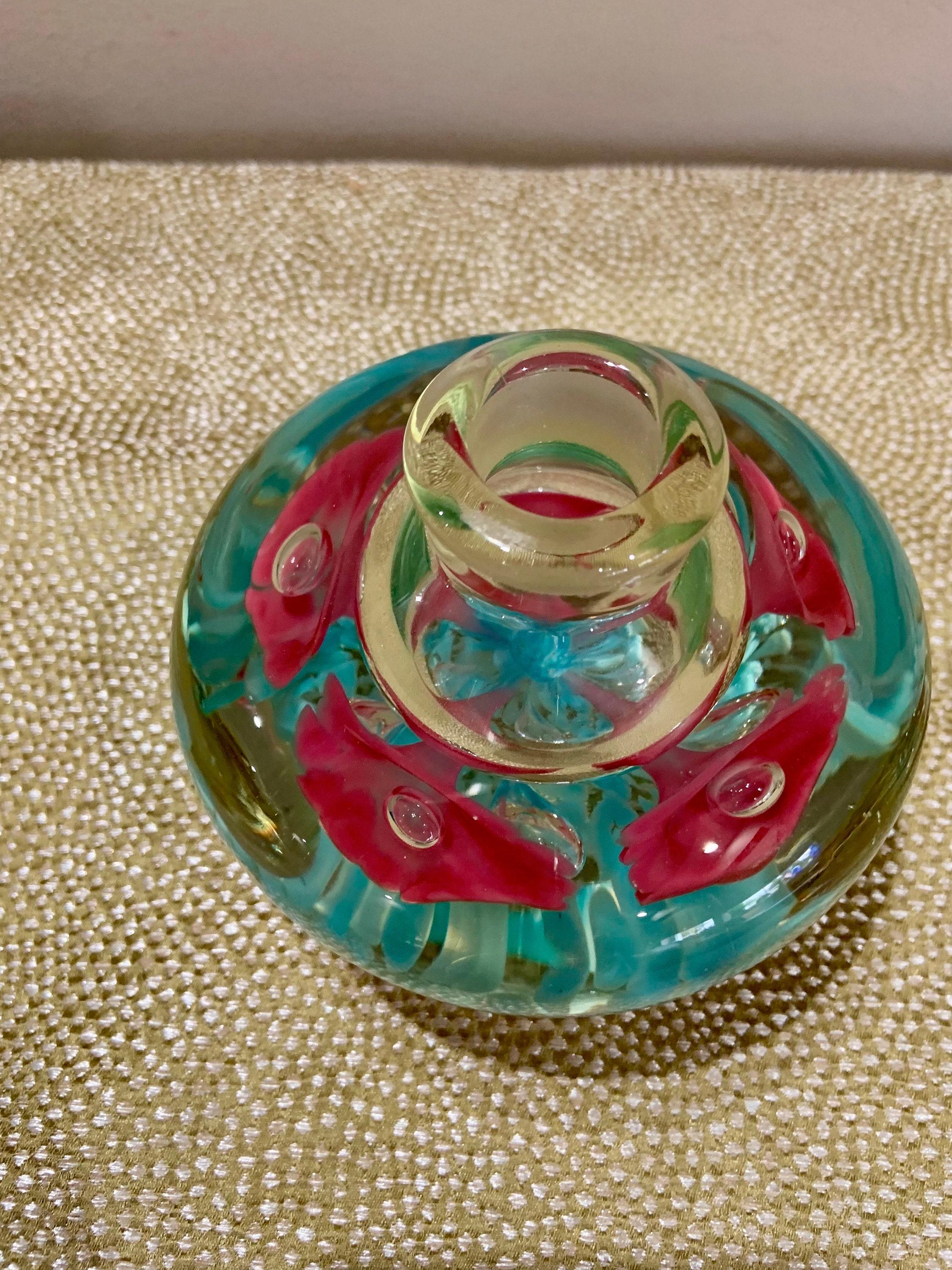 Vintage Pink Perfume Bottle Art Glass Perfume Bottle With Dauber Pink ...