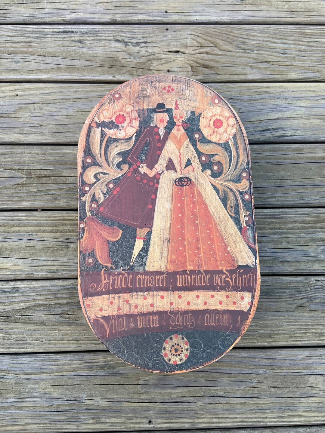Vintage Williamsburg Antique Bandbox Large Wooden Oval Band Box ...