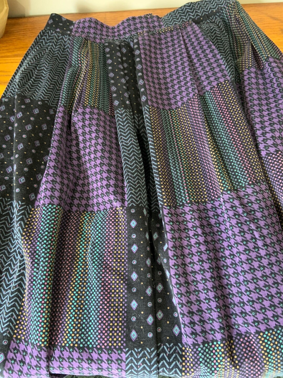 Luxurious Velvet Skirt Patchwork Maxi Skirt Black and Purple Full Skirt ...