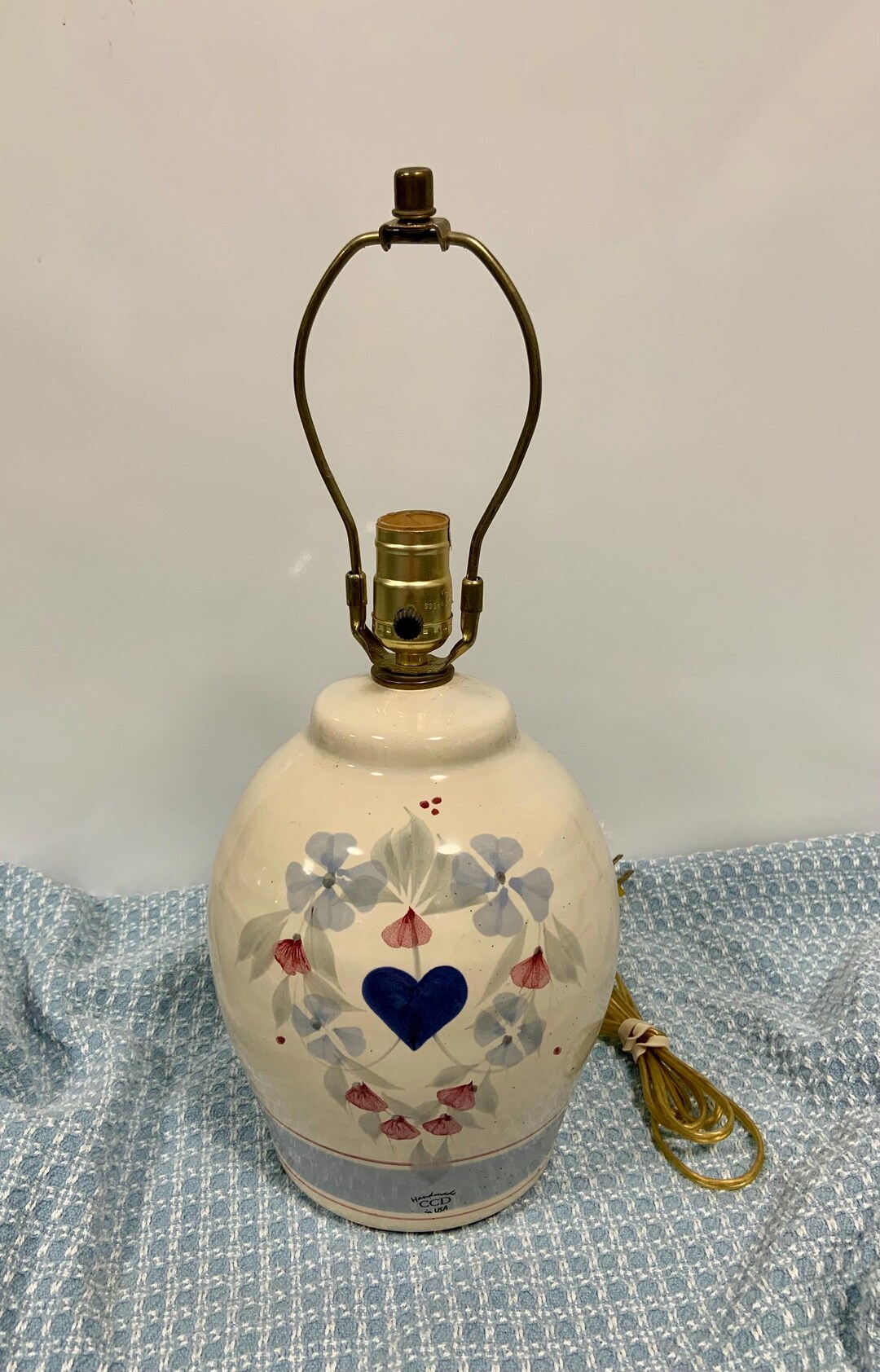 Vintage Pottery Jug Lamp Hand Painted Lamp California Ceramic Designs ...