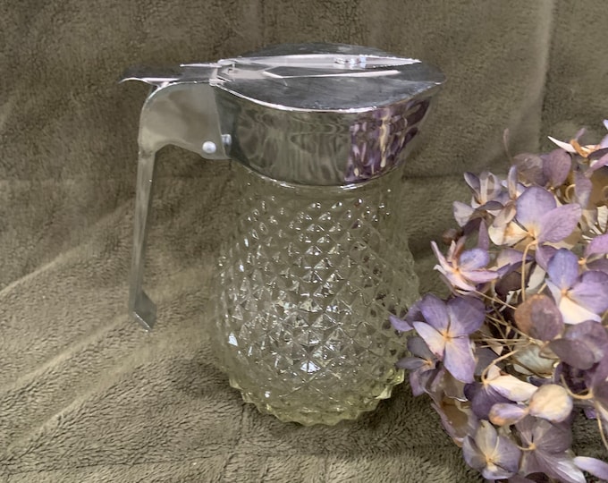 Glass Maple Syrup Dispenser Diner Syrup Server Bottle Grace Glass ...