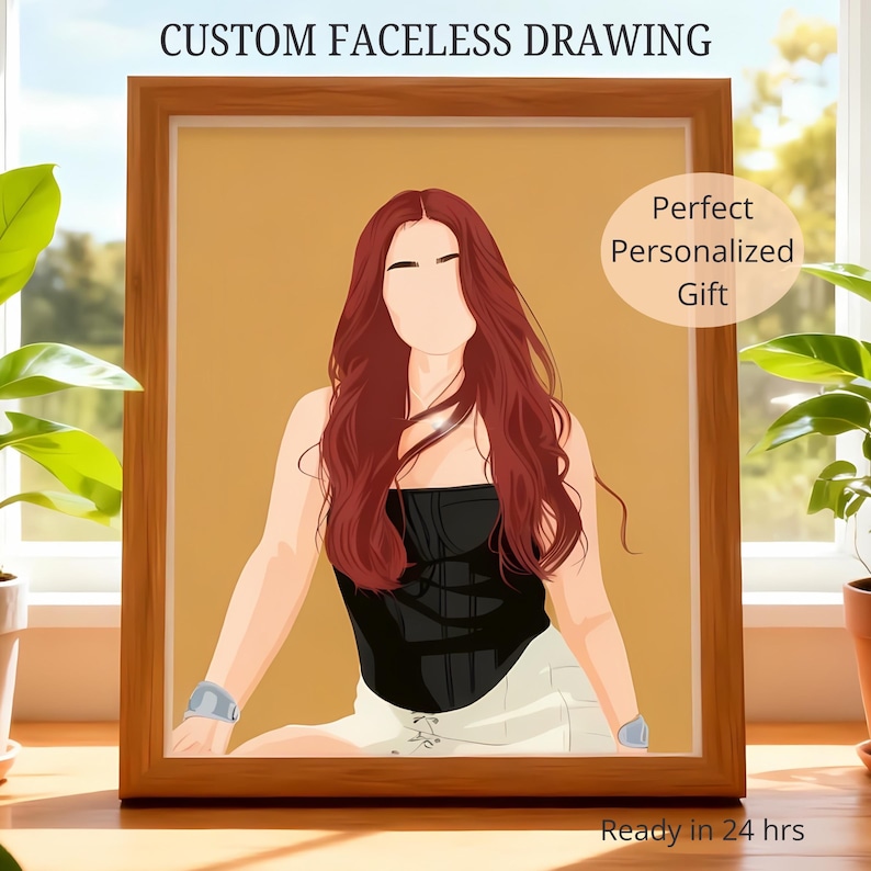 Custom Faceless Portrait,minimalist Drawing,portrait Illustration,no ...
