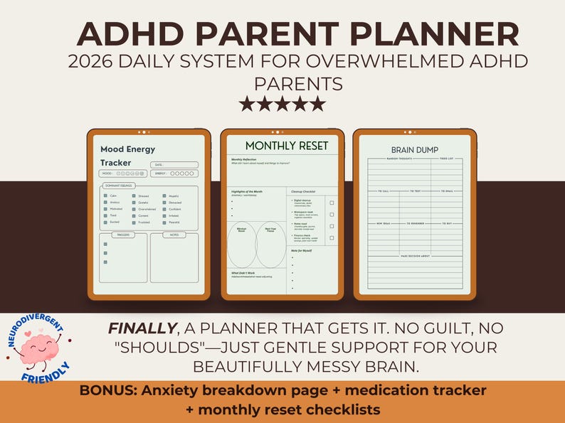 ADHD Parent Planner Printable | Daily System for Overwhelmed Moms ...