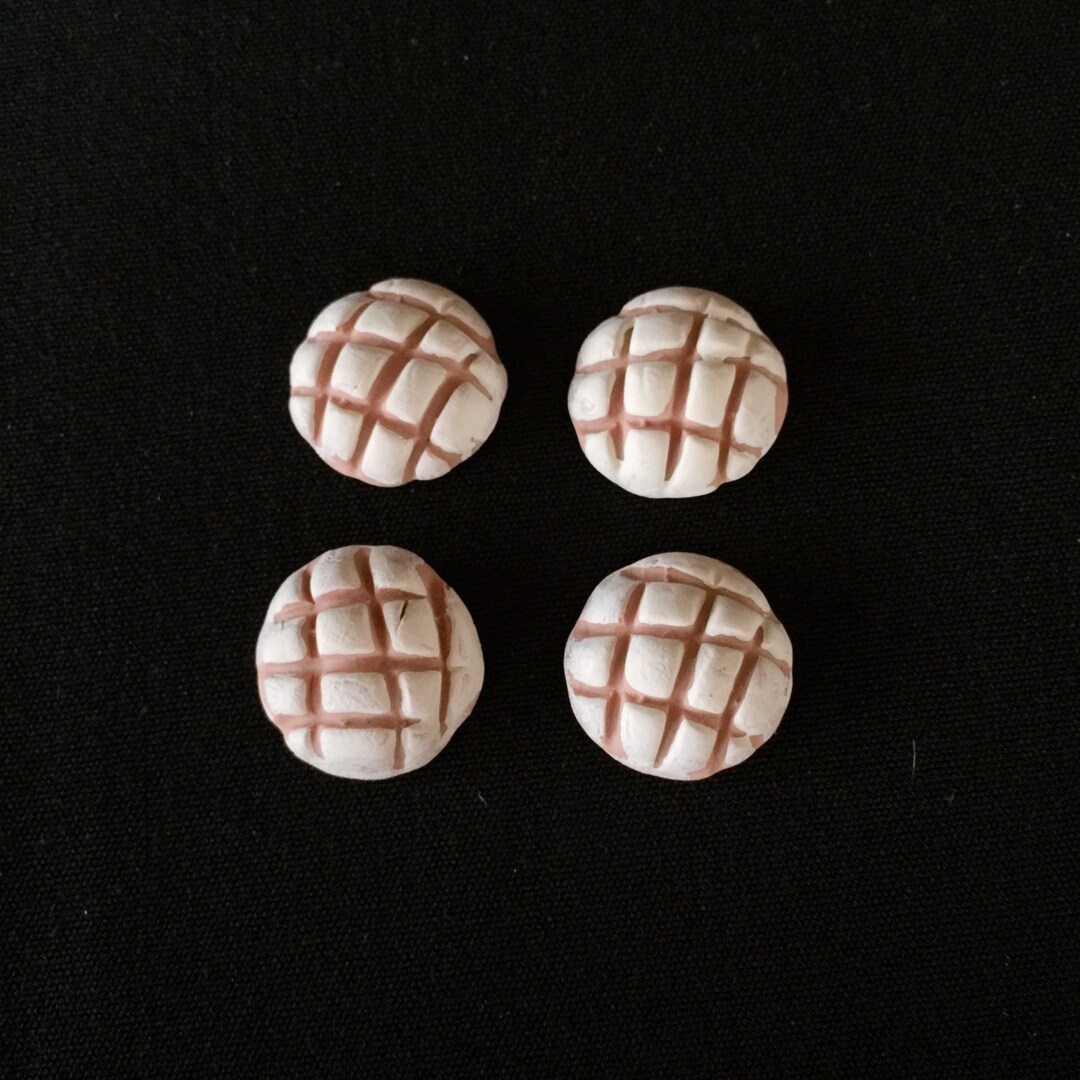 Set of 4 Polymer Clay Painted White Concha Pan Dulce - Etsy