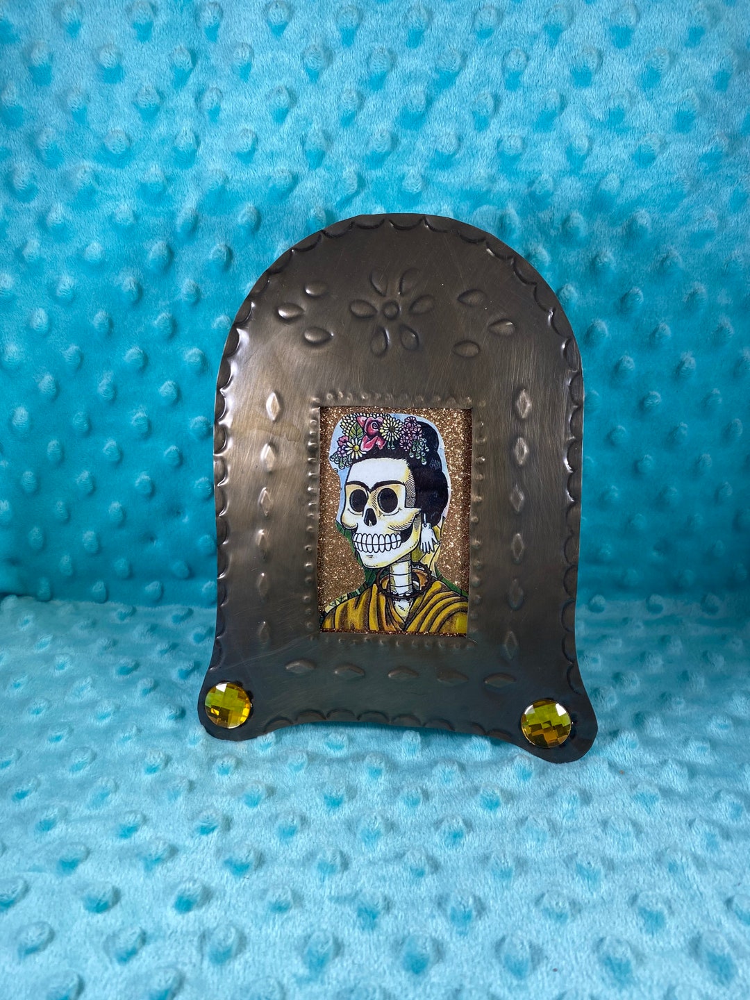 Frida Handmade Arched Nicho Standing Frame Yellow Gems - Etsy