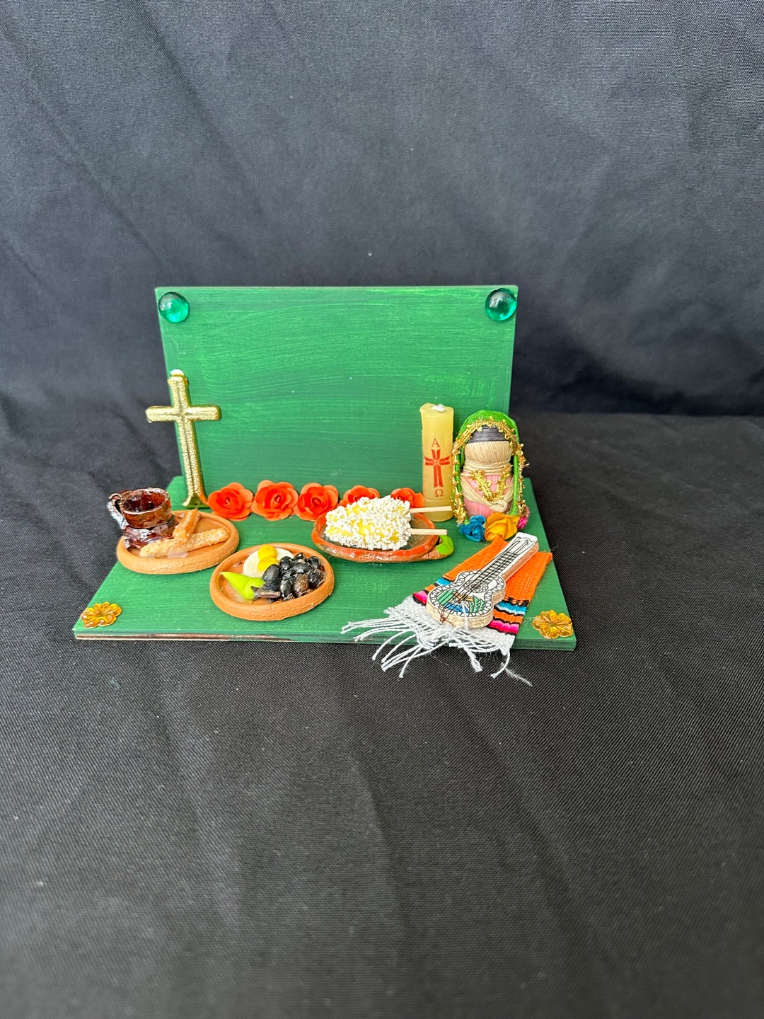 Emerald Mini Dia De Los Muertos Altar Day of the Dead Shrine Virgencita ...