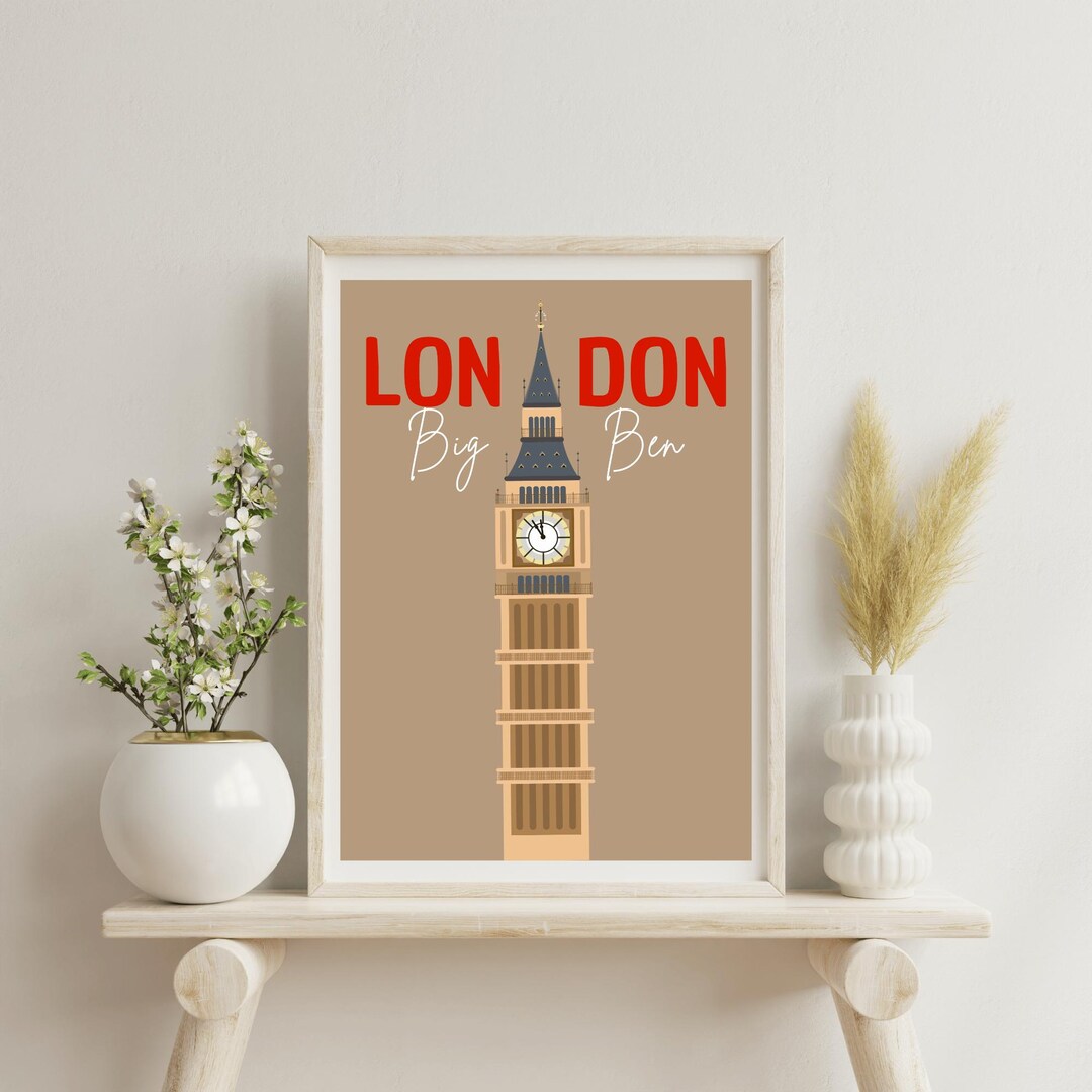 Big Ben, London, England Heritage, Travel Poster Print, World Colorful ...