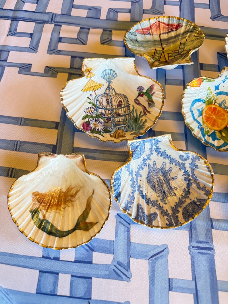 Mahjong Scallop Seashell Dice Dish or Wall Game Dish - Match Your Mat ...