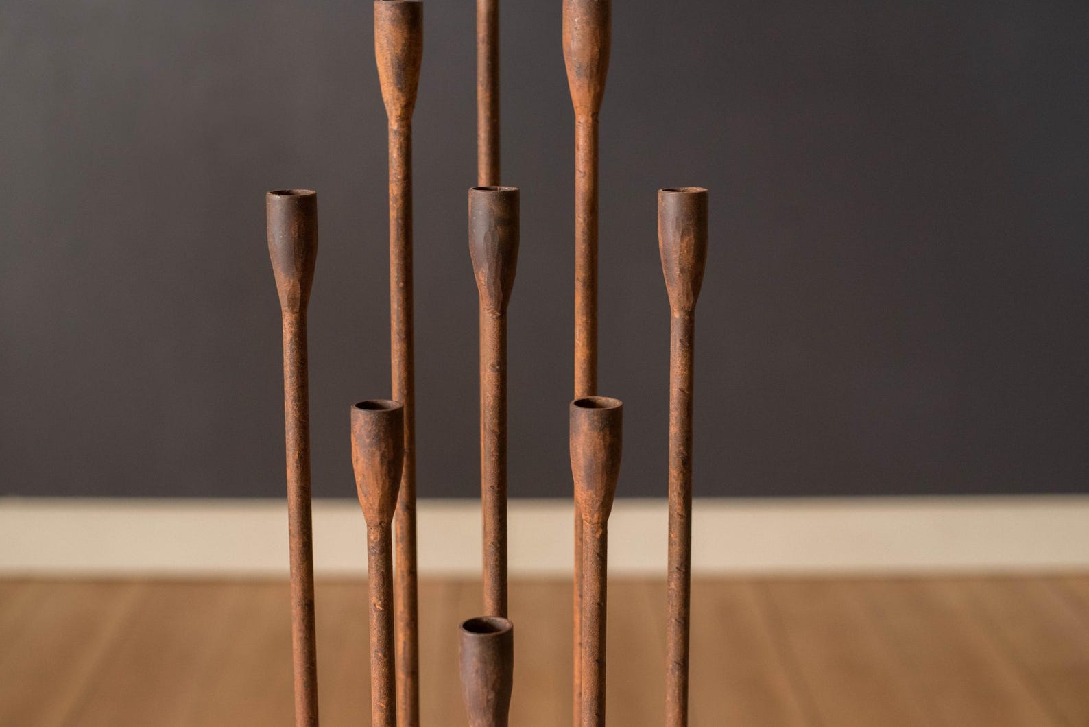 Mid Century Modern Tall Floor Standing Cast Iron Candelabra - Etsy