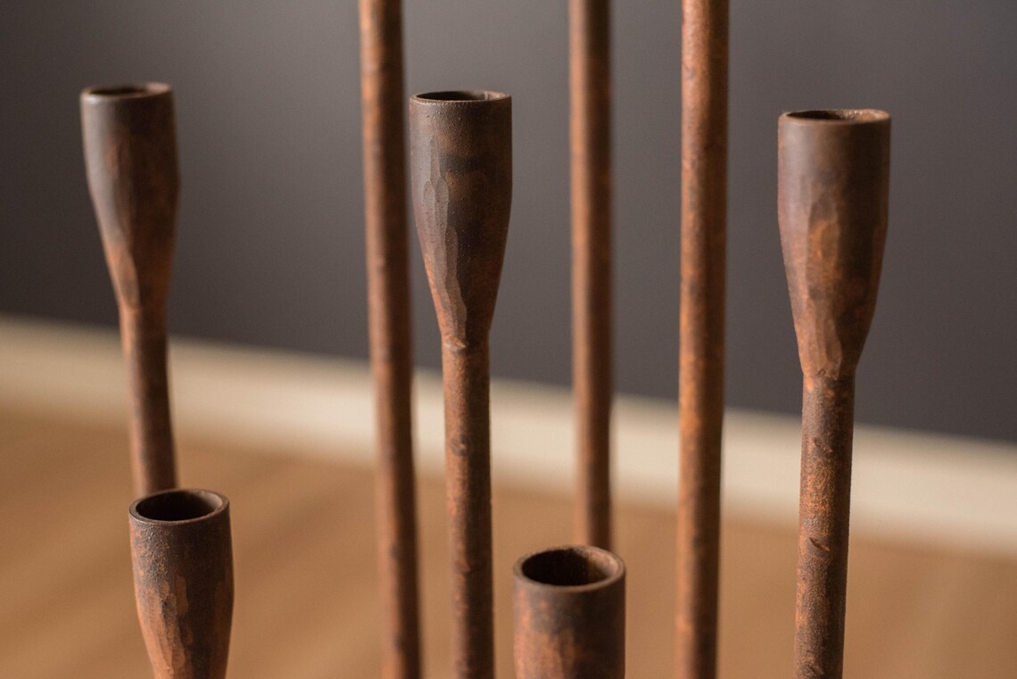 Mid Century Modern Tall Floor Standing Cast Iron Candelabra - Etsy