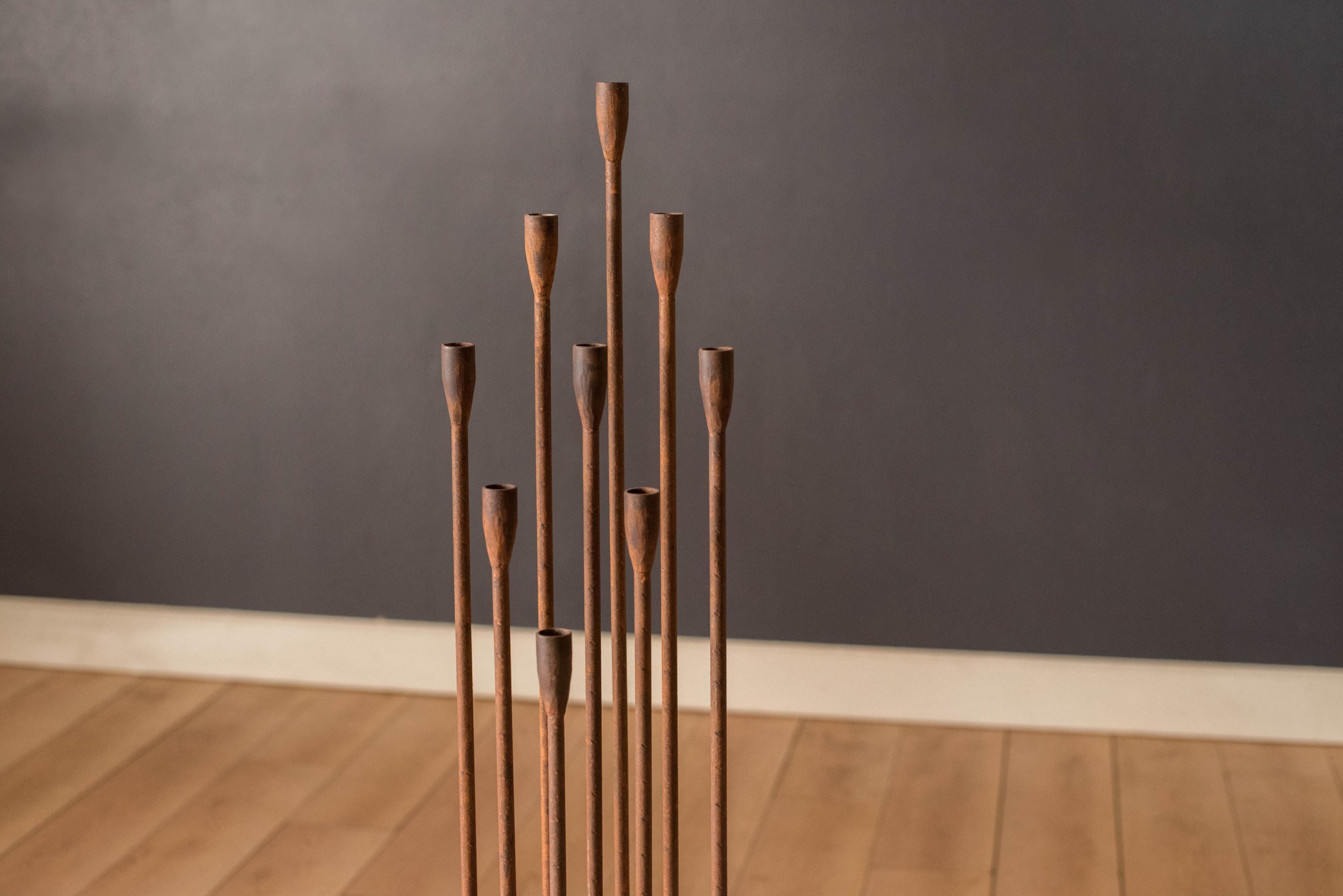 Mid Century Modern Tall Floor Standing Cast Iron Candelabra - Etsy