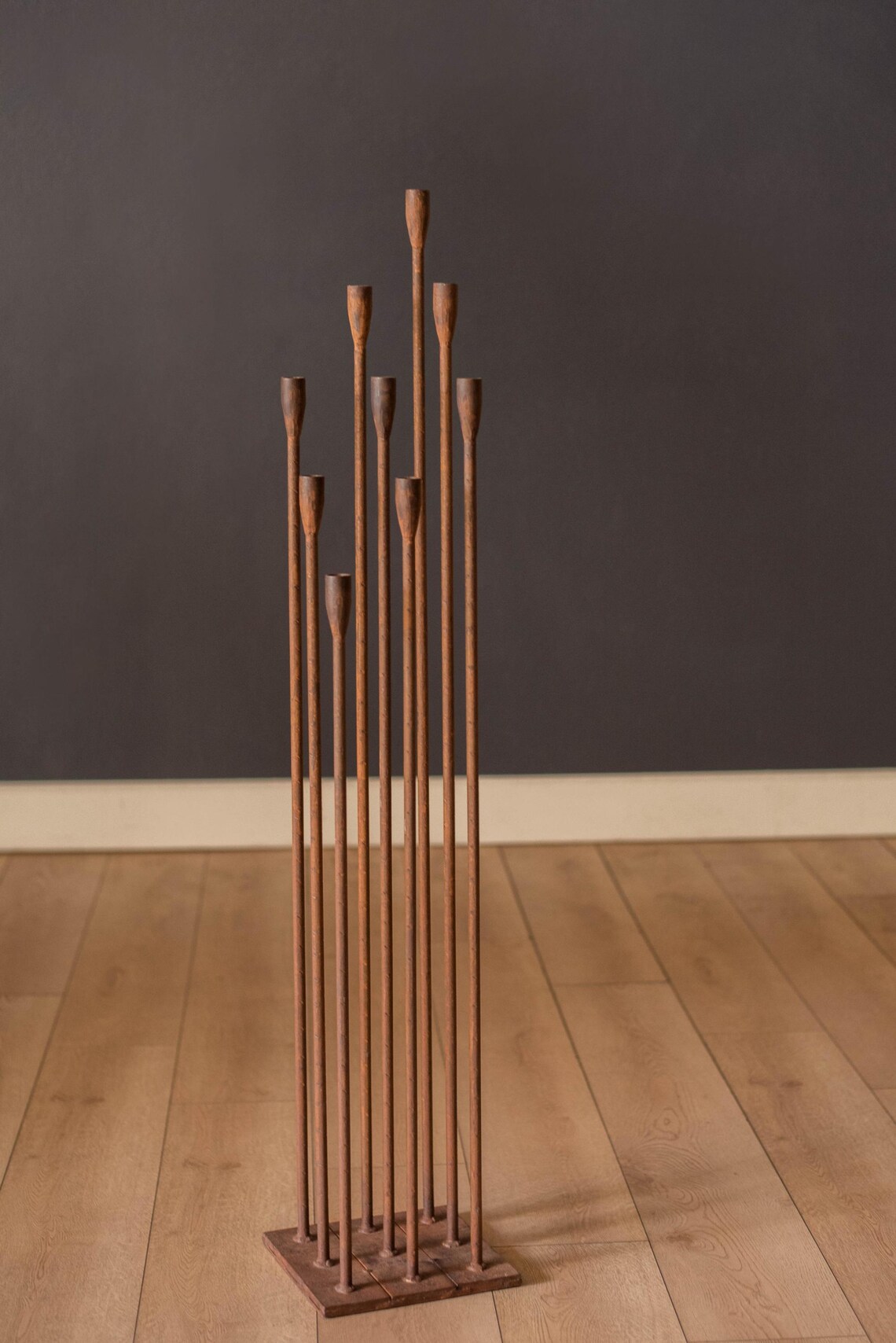 Mid Century Modern Tall Floor Standing Cast Iron Candelabra - Etsy