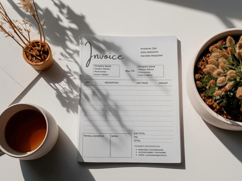 Editable Invoice Template | Professional Business Invoice Document ...