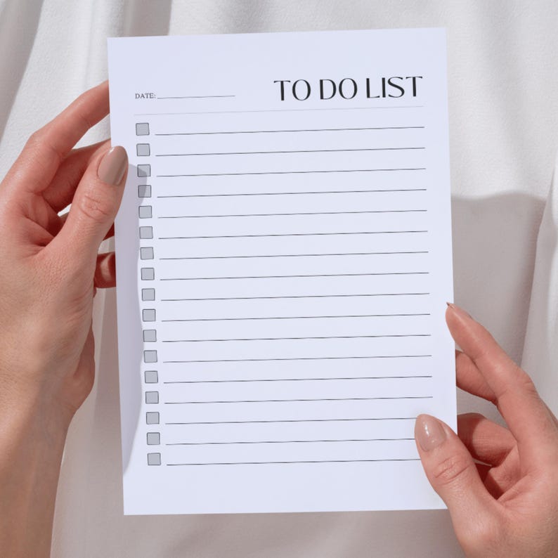 Minimalist Daily to Do List | Productivity Checklist (digital PDF ...
