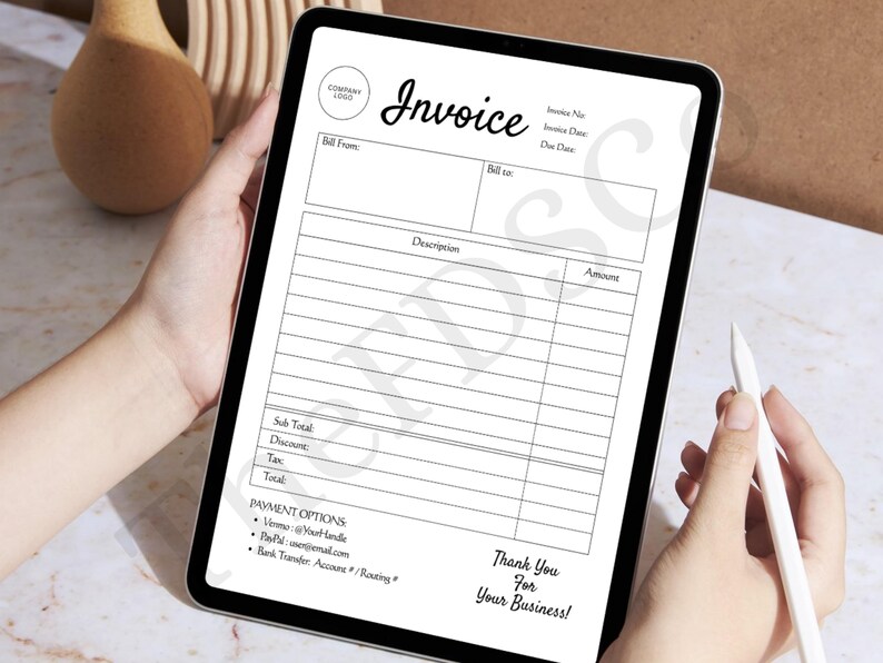 Editable Invoice Template | Professional Service Form (digital Download ...