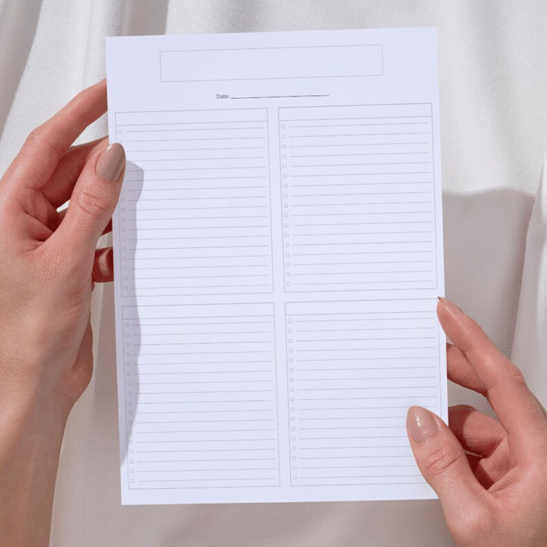 Minimalist Multi-purpose Checklist | Daily Planner Task Organizer ...