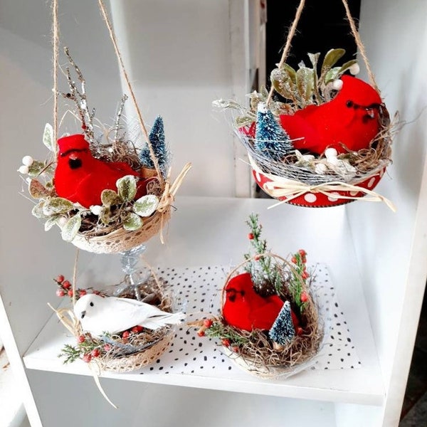 Red Bird Ornament - Etsy