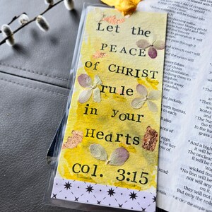 Christian Scripture PEACE Bookmark With Tassel, Colossians Bible Verse ...