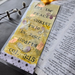 Christian Scripture PEACE Bookmark With Tassel, Colossians Bible Verse ...