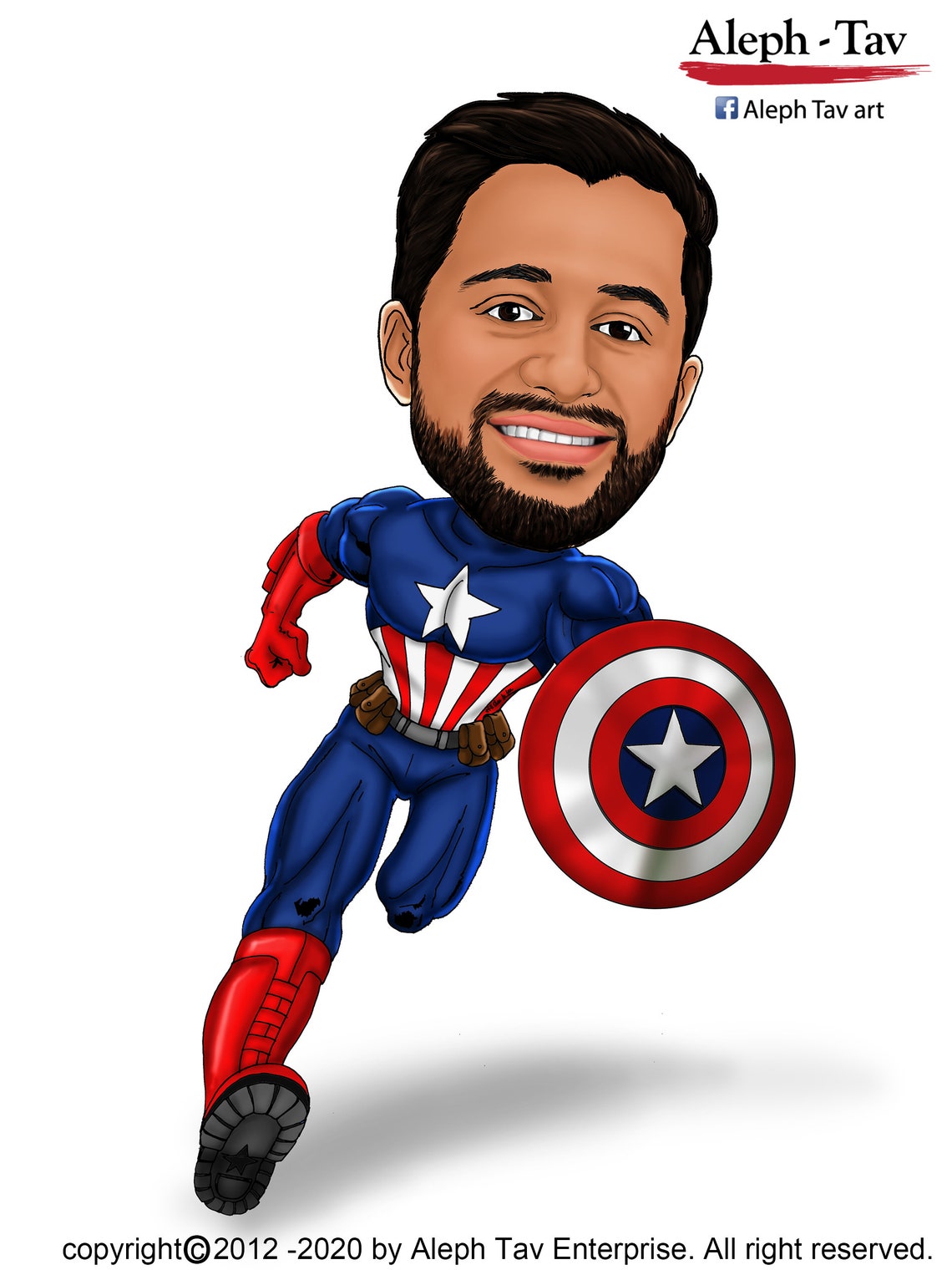 Customize Captain America Caricature Cartoon Portrait Gift for - Etsy ...