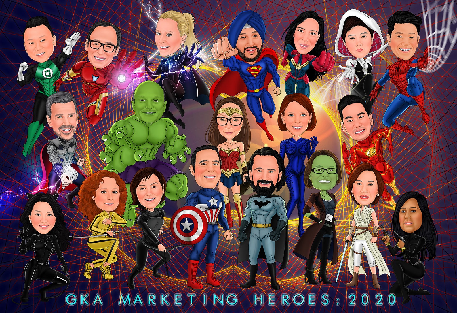 Customized Superhero Group Caricature / Marvel DC Superhero - Etsy