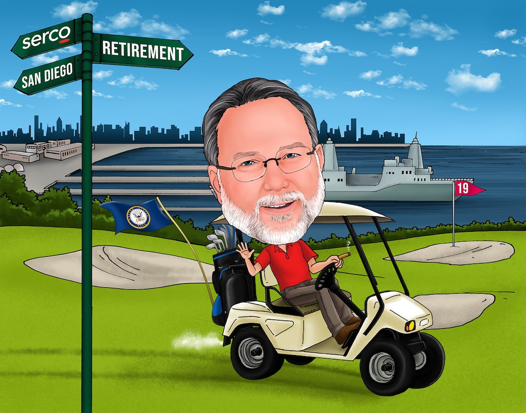 Golf Retirement Caricature Gift: Personalized Farewell Art - Etsy