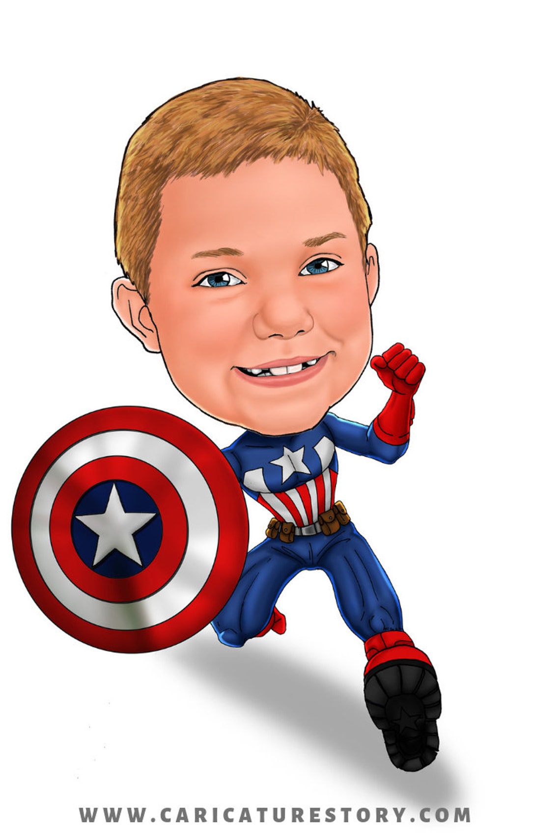 Customize Captain America Caricature Cartoon Portrait Gift for | Etsy