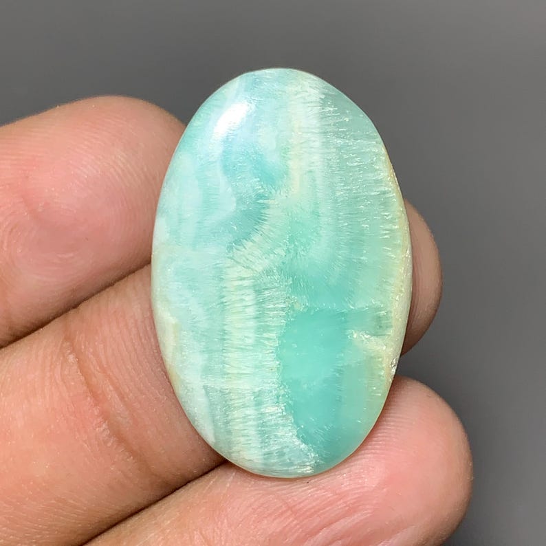 Natural 22 Ct Caribbean Calcite Oval Cabochon 31x20x4 Mm for Wire ...