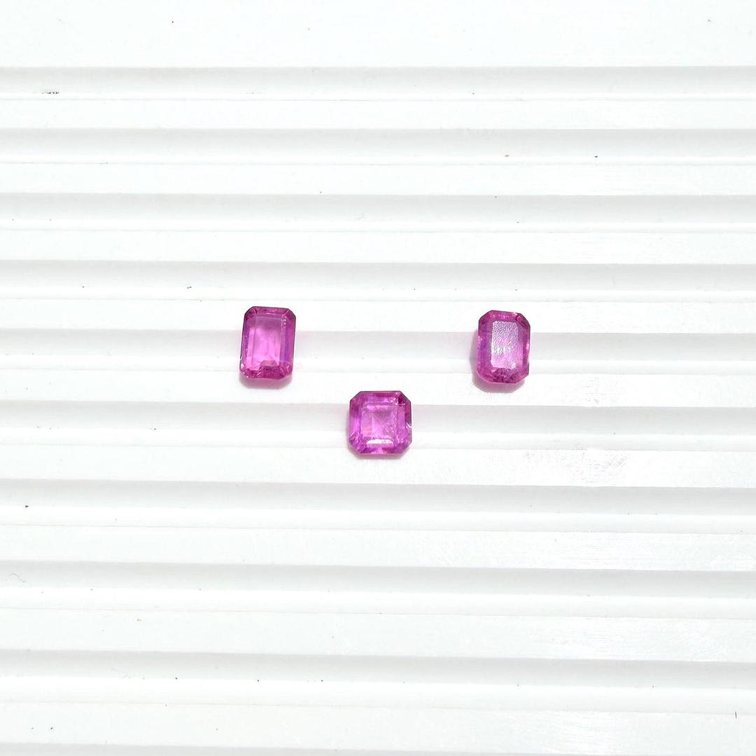 Lab Grown Pink Emerald Cut Gemstones | Octagon Cushion Loose Stones for ...