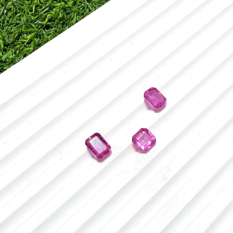 Lab Grown Pink Emerald Cut Gemstones | Octagon Cushion Loose Stones for ...