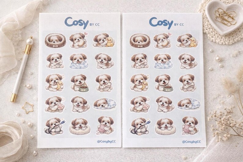 Dog Mini Vinyl Sticker Sheet | Journal | Kawaii Planner | Scrapbook ...