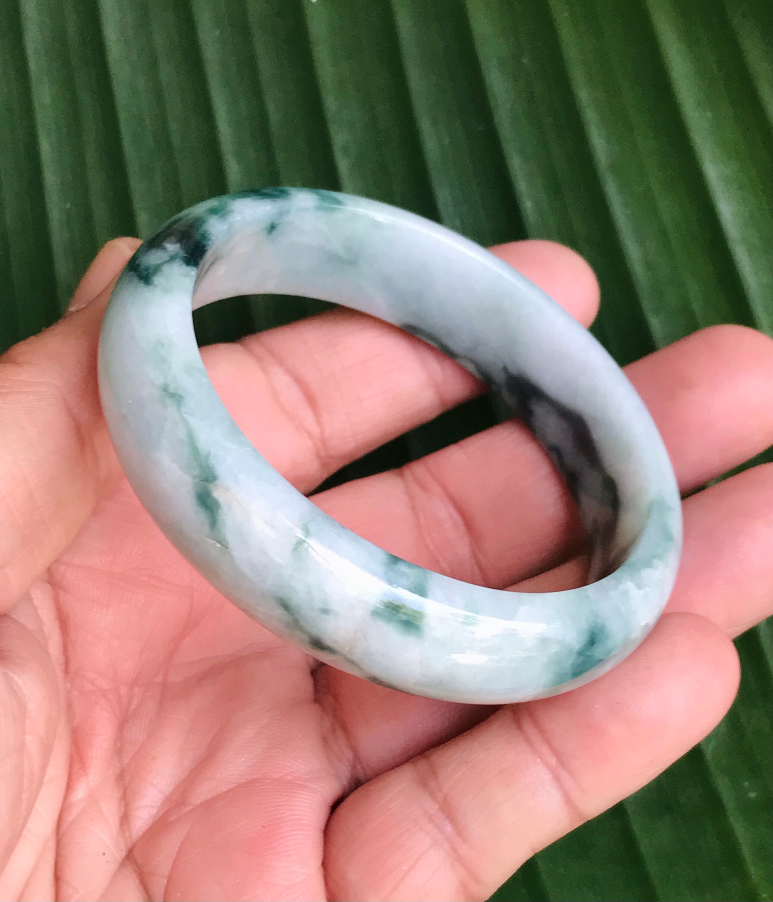 59mm Icy Emerald Green With Milky White Authentic Untreated Burmese ...