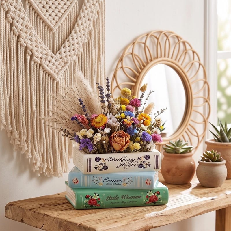 Stacked Books Vase - Etsy