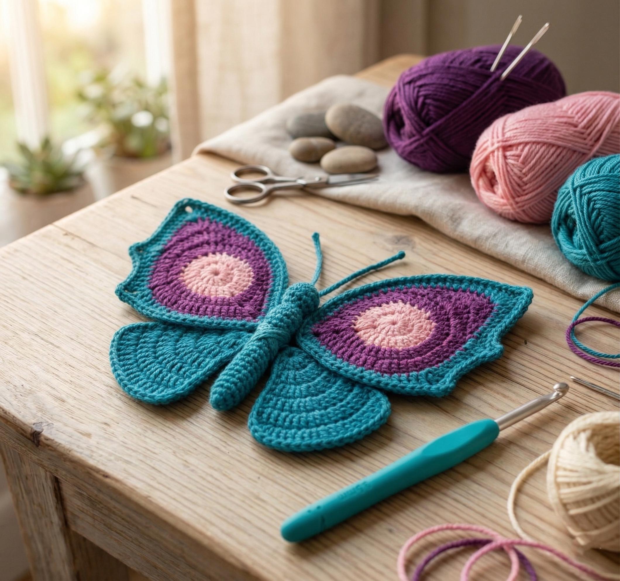 Easy Crochet Butterfly Pattern – Step-by-step Guide for Beginners & DIY ...