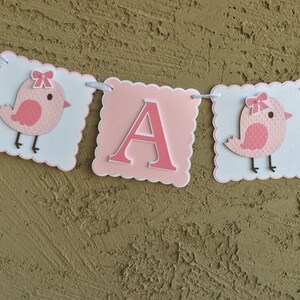 Baby Shower Banner. It's A Girl. Pink Bird Baby Shower Sign. Little ...
