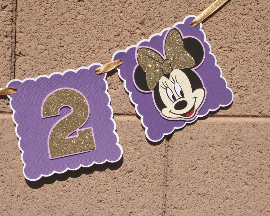 Gold and Purple Minnie Mouse I Am 1 or 2. Photo Prop - Etsy