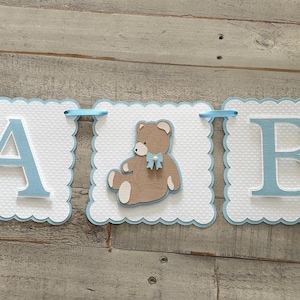 Teddy Bear Baby Boy Blue Baby Shower Banner. It's A Boy Baby Shower ...