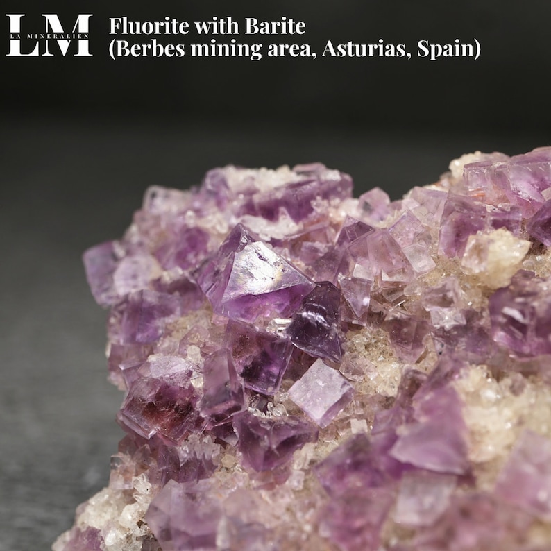 Fluorite With Barite (berbes Mining Area, Ribadesella, Asturias, Spain ...