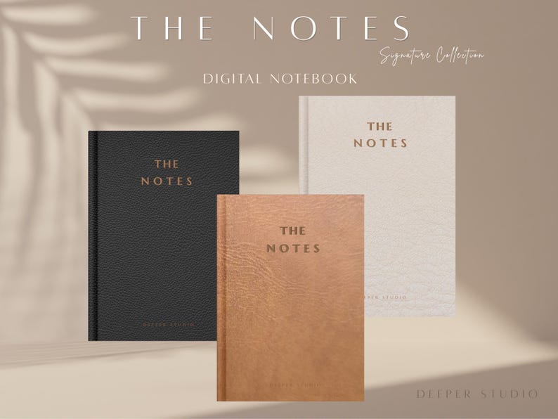 The Notes – Digital Notebook PDF | Leather Look Covers | Lined, Dotted ...