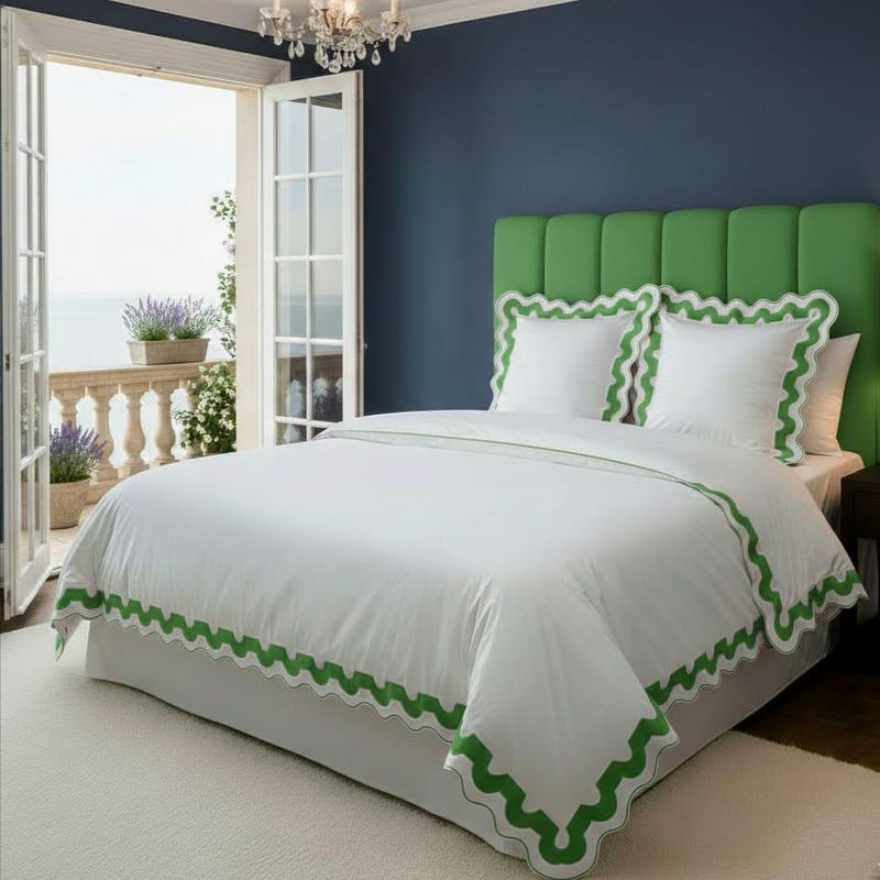 Blue Scallop Bedding - Etsy