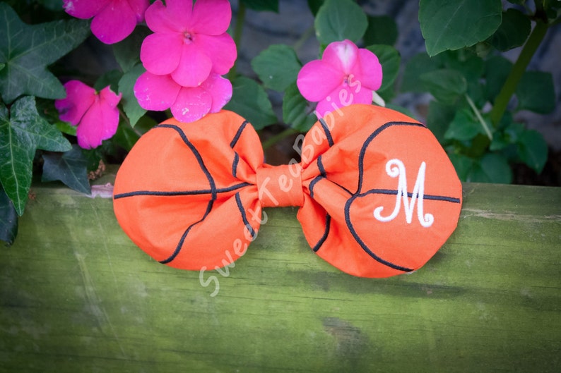 Fabric Basketball Hair Bow in the Hoop Embroidery Design 5 X 7 (FONT ...
