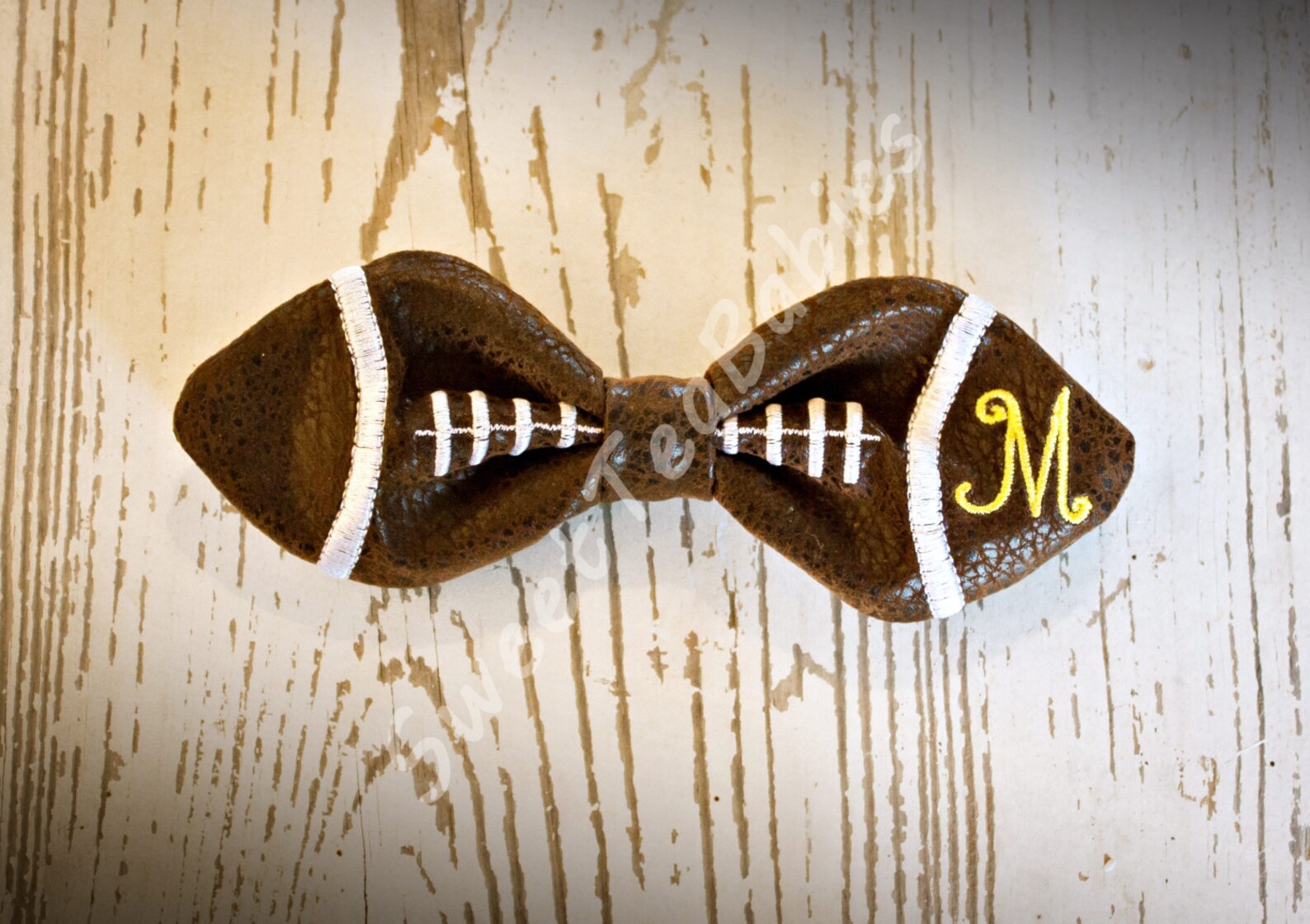 Fabric Football Hair Bow in the Hoop Embroidery Design 5 X 7 (FONT NOT ...