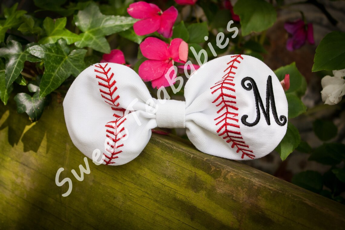 Fabric Baseball/softball Hair Bow in the Hoop Embroidery Design 5 X 7 ...