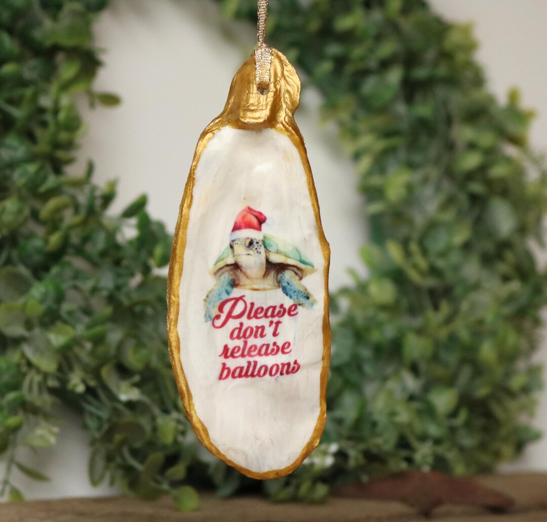 Sea Turtle Oyster Shell Ornament, Sea Turtle Gift, Environmental Gift ...