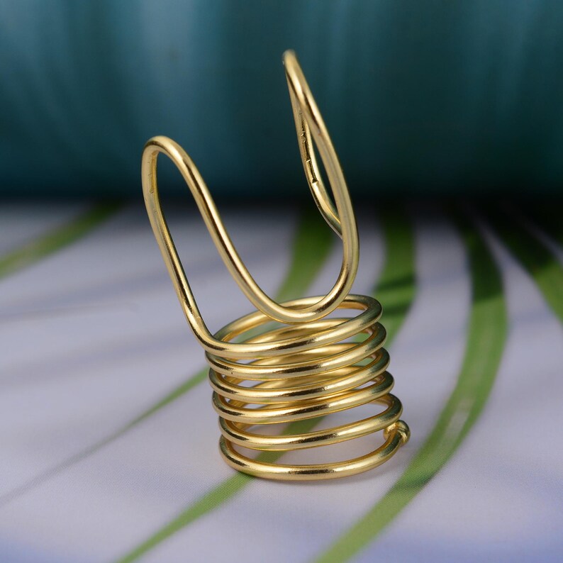 Handcrafted Brass Spiral Coil Ring, Boho Comfort Jewelry, Vintage Gift ...
