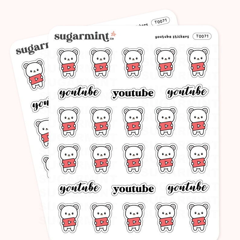 Mimi Youtube Stickers - Etsy
