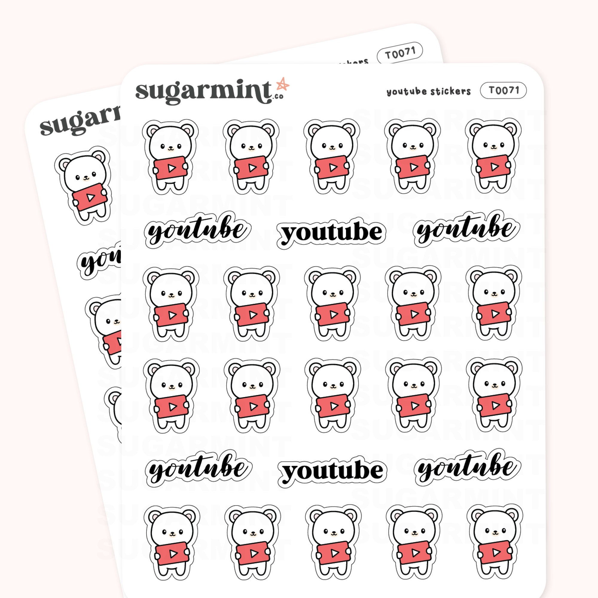 Mimi Youtube Stickers - Etsy