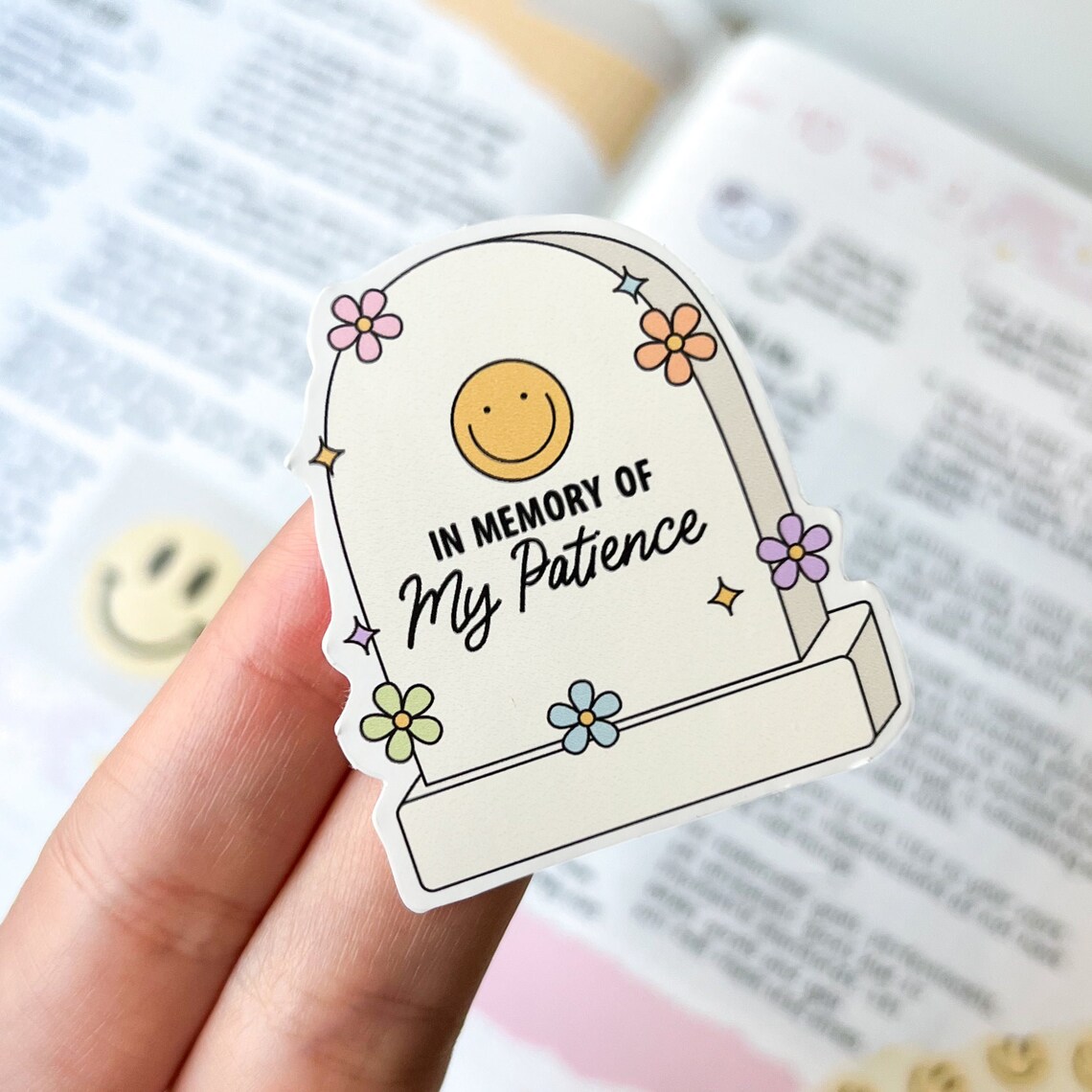 Sticker, in Memory of My Patience, Mental Health Vinyl Die Cut Stickers ...
