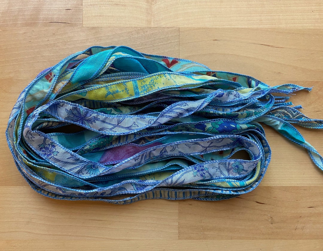 10 Blue Silk Ribbons, Bracelet Ribbon, Jewelry Ribbon, S21 - Etsy