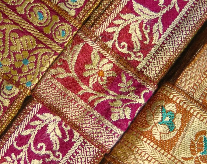 Red Trim, Silk Ribbon, Silk Borders, Silk Trim, SR861 - Etsy